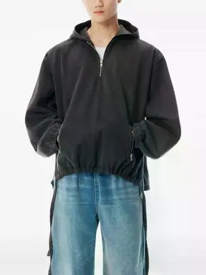 Alexander Wang Half-zip Hoodie With Drawstring Waist