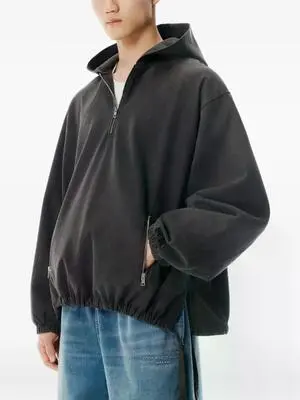 Alexander Wang Half-zip Hoodie With Drawstring Waist