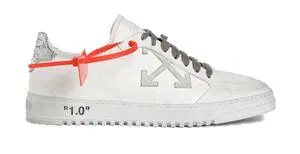 Off-white Silver Tone Sneakers For Men