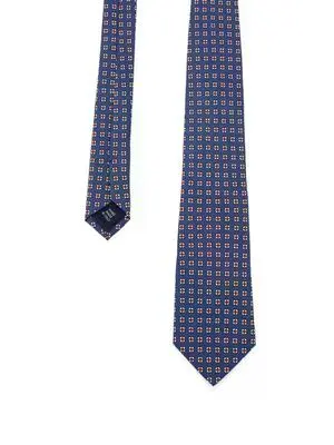 Ralph Lauren Geometric-pattern Silk Tie - Blue