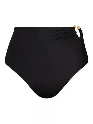 Johanna Ortiz Taita Gathered Bikini Bottoms - Black