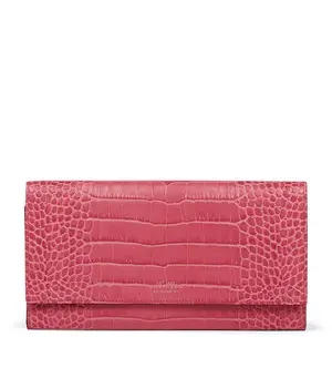 Smythson Leather Mara Marshall Travel Wallet - Pink