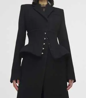 Alexander McQueen Wool-cashmere Corset Coat