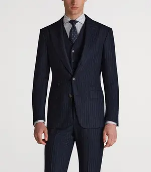 Dunhill Merino Wool Chalkstripe Bourdon Blazer