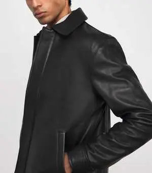Simkhai Leather Landon Trucker Jacket