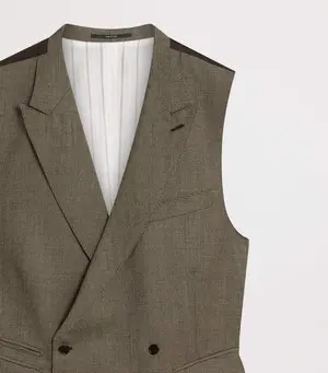 Dunhill Wool Glen Check Double-breasted Waistcoat - Brown