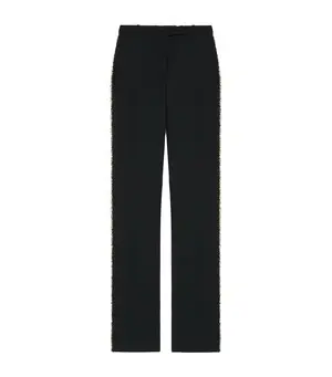 Alexander McQueen Wool Tuxedo Trousers With Embellishments