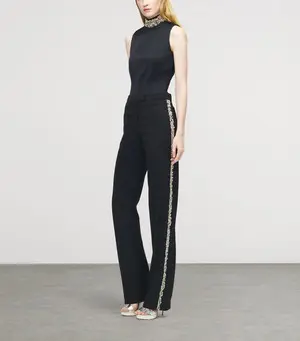 Alexander McQueen Wool Tuxedo Trousers With Embellishments