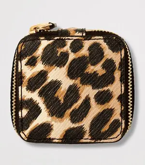 Smythson Panama Leather Leopard Print Trinket Case
