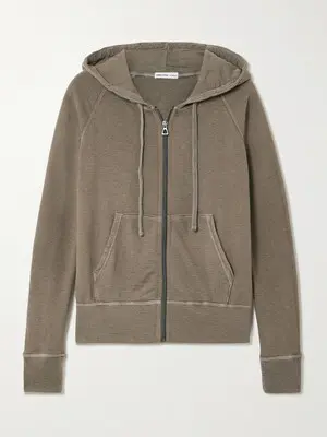 JAMES PERSE Vintage French Cotton-terry Hoodie - Green