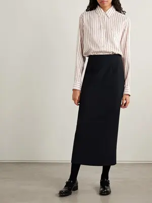 THE ROW Talor Wool Midi Skirt