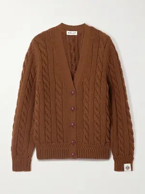 Bally Cable-knit Wool Cardigan - Brown