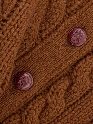 Bally Cable-knit Wool Cardigan - Brown