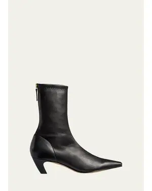 Khaite Arizona Leather Ankle Boots - Black