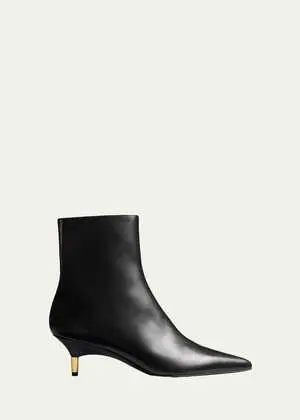 Khaite 55mm Bella Leather Ankle Boots - Black