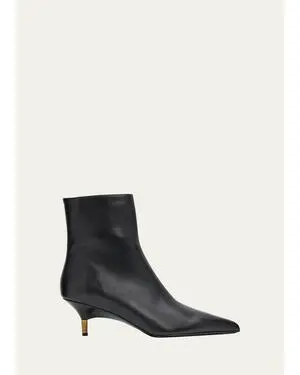 Khaite 55mm Bella Leather Ankle Boots - Black