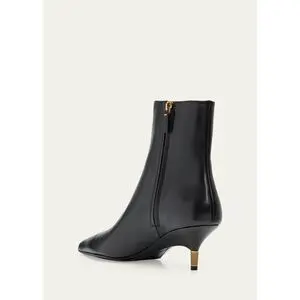 Khaite 55mm Bella Leather Ankle Boots - Black