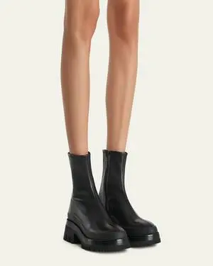 Khaite 35mm Fallon Leather Ankle Boots