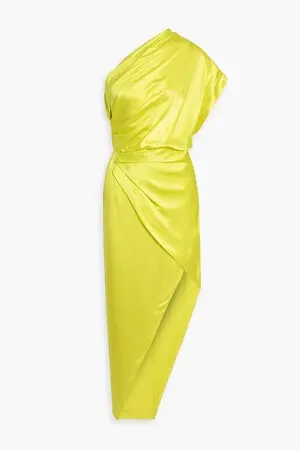 Yellow Satin Maxi Dresses