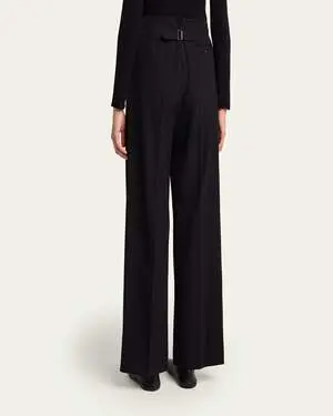 THE ROW Felicita Double Pleated Wide-leg Tuxedo Pants
