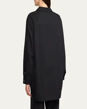 THE ROW Luka Wool Twill Button-down Shirt