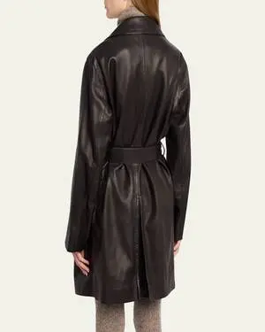 THE ROW Siempra Leather Wrap Trench Coat