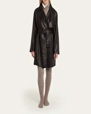 THE ROW Siempra Leather Wrap Trench Coat