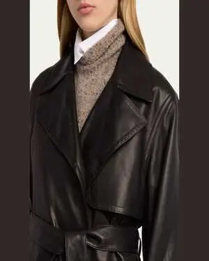 THE ROW Siempra Leather Wrap Trench Coat