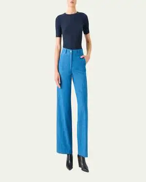 Akris Cotton Silk Short-sleeve Sweater