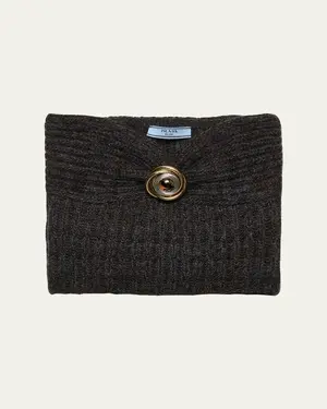 Prada Cashmere And Wool Bandeau Top With Brooch