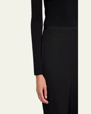 THE ROW Roger Wool-silk Twill Straight-leg Pants