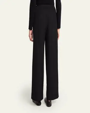 THE ROW Roger Wool-silk Twill Straight-leg Pants
