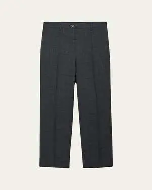 Prada Rush Stitch Wool Pants - Dark Grey