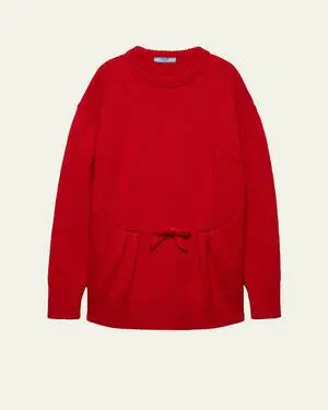 Prada Wool Crewneck Sweater With Bow