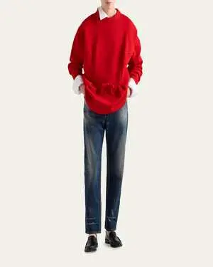 Prada Wool Crewneck Sweater With Bow
