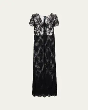 Prada Lace Short-sleeve Dress