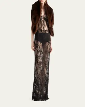 Prada Lace Short-sleeve Dress