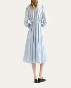 Prada Tie-front Cotton Shirtdress