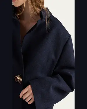Prada Wool Jewel-button Coat