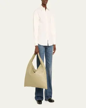 Bottega Veneta Large Hop Shoulder Bag - Travertine