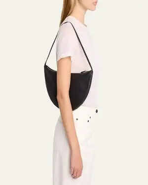 THE ROW Izzy Small Crescent Shoulder Bag - Black