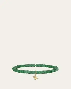 SYDNEY EVAN 14k Diamond And Aventurine Bracelet - Green Multi