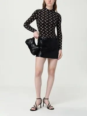 MARINE SERRE Moon Lozenge" Print High Neck Top - Black