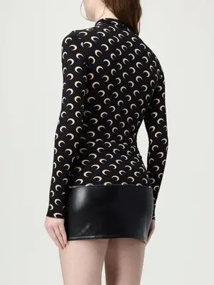 MARINE SERRE Moon Lozenge" Print High Neck Top - Black
