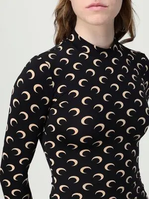 MARINE SERRE Moon Lozenge" Print High Neck Top - Black