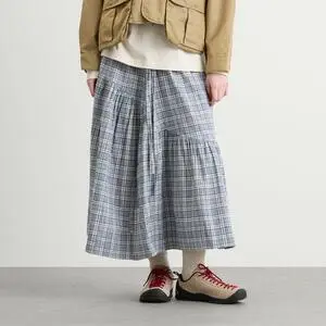 STORY MFG. Hand Orbit Gingham Cotton Skirt