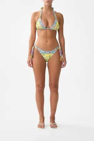 Camilla Soft Thick Tie Tri Bikini Set With Eyelet Trims - Sultanahmet Summer
