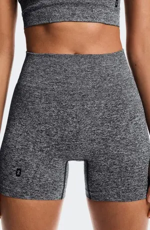 On Studio Knit Bike Shorts - Graphite Heather