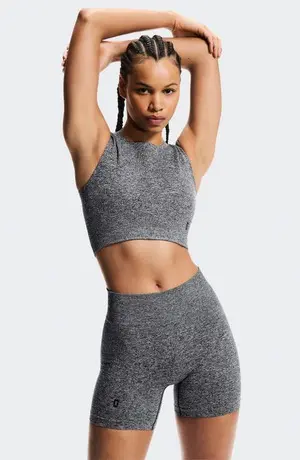 On Studio Knit Bike Shorts - Graphite Heather