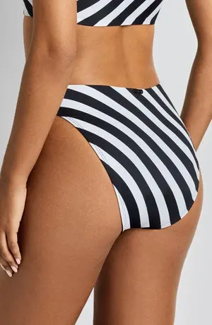 Ralph Lauren Stripe High Leg Bikini Bottom